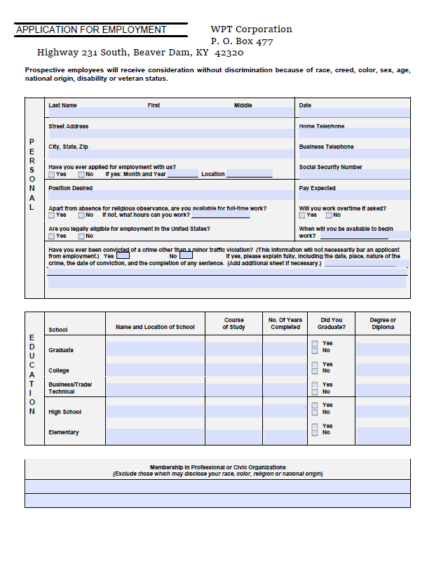 Careers | WPT Nonwovens Corp